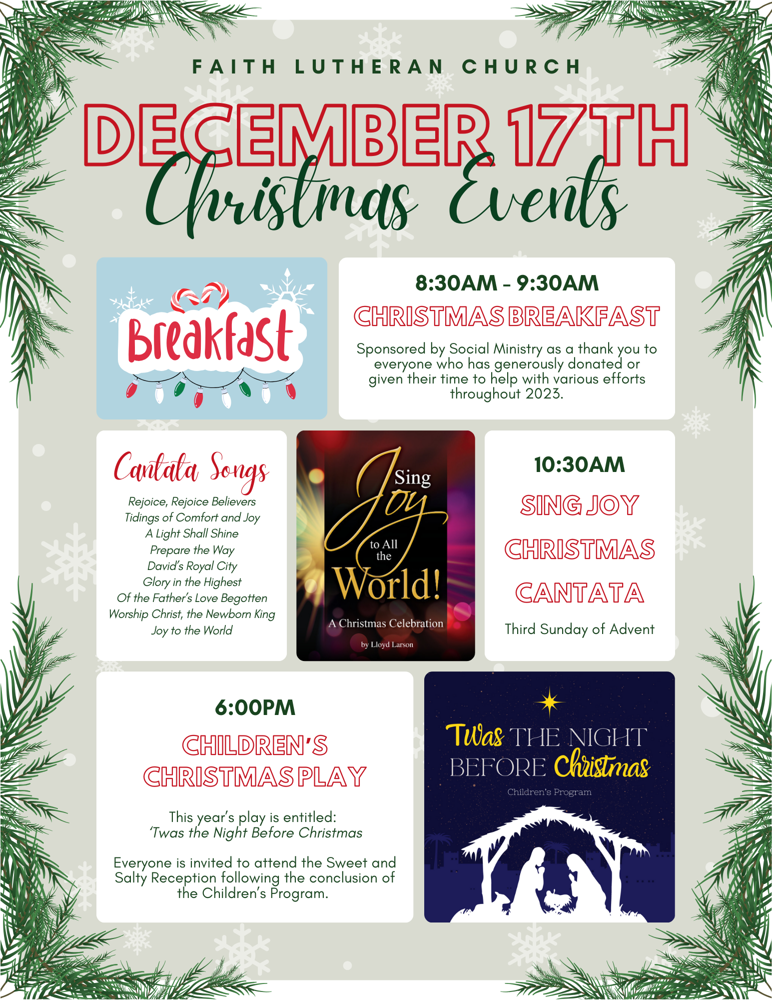 December 17th Events – Faith Evangelical Lutheran Church